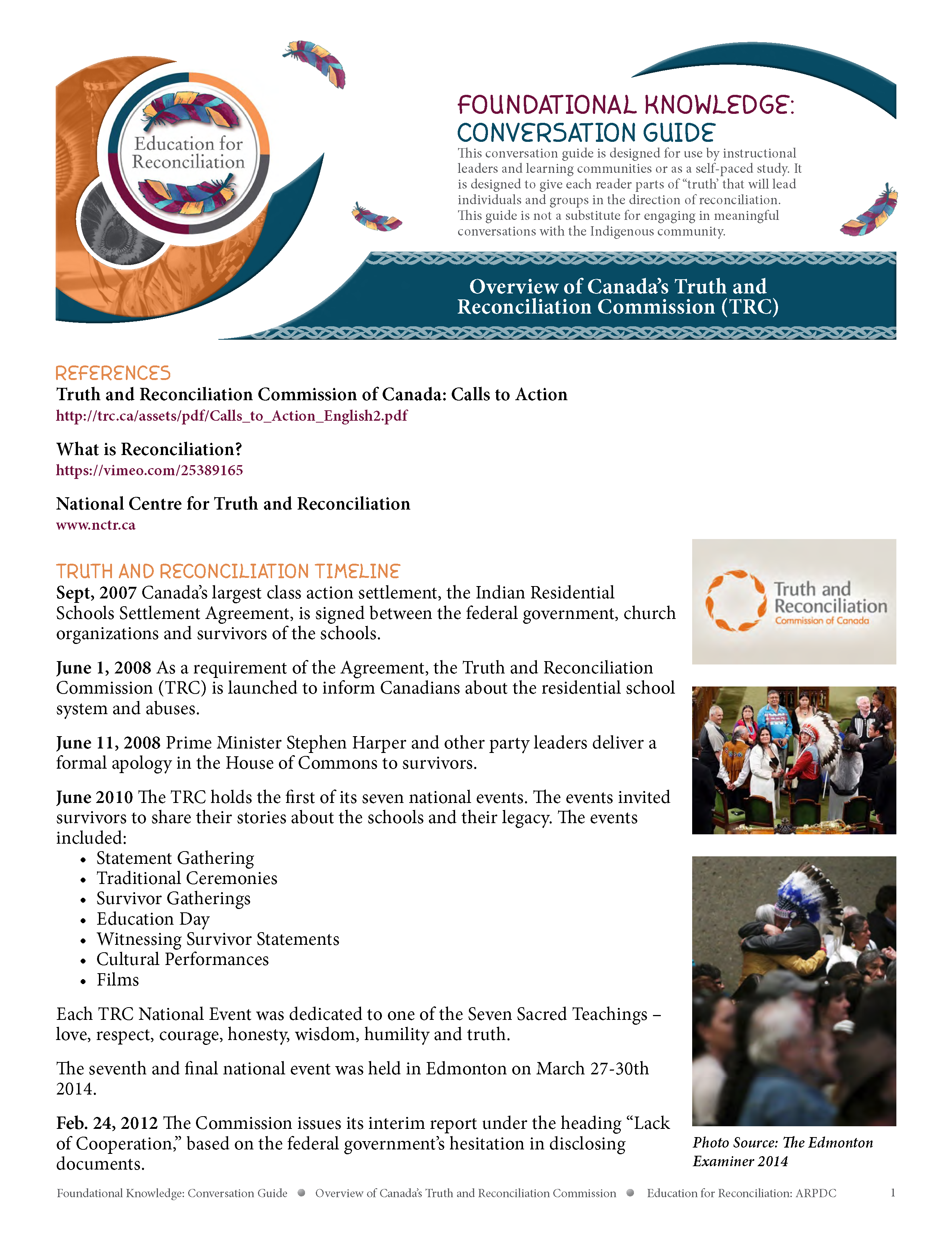 Overview of Canada's Truth and Reconciliation Commission (TRC ...